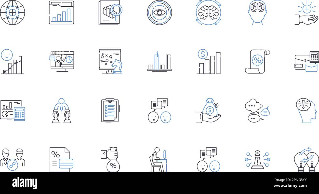 Appraise and scrutinize line icons collection. Evaluate, Inspect, Gauge, Assess, Survey, Examine ...