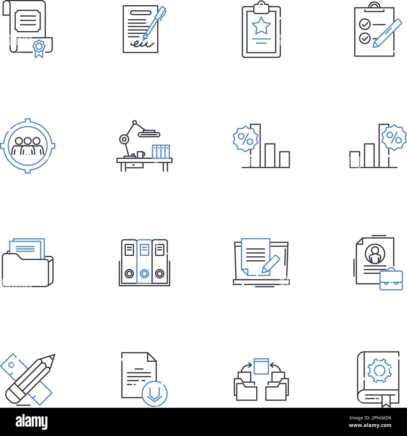 Workplace Setting line icons collection. Collaboration, Efficiency ...