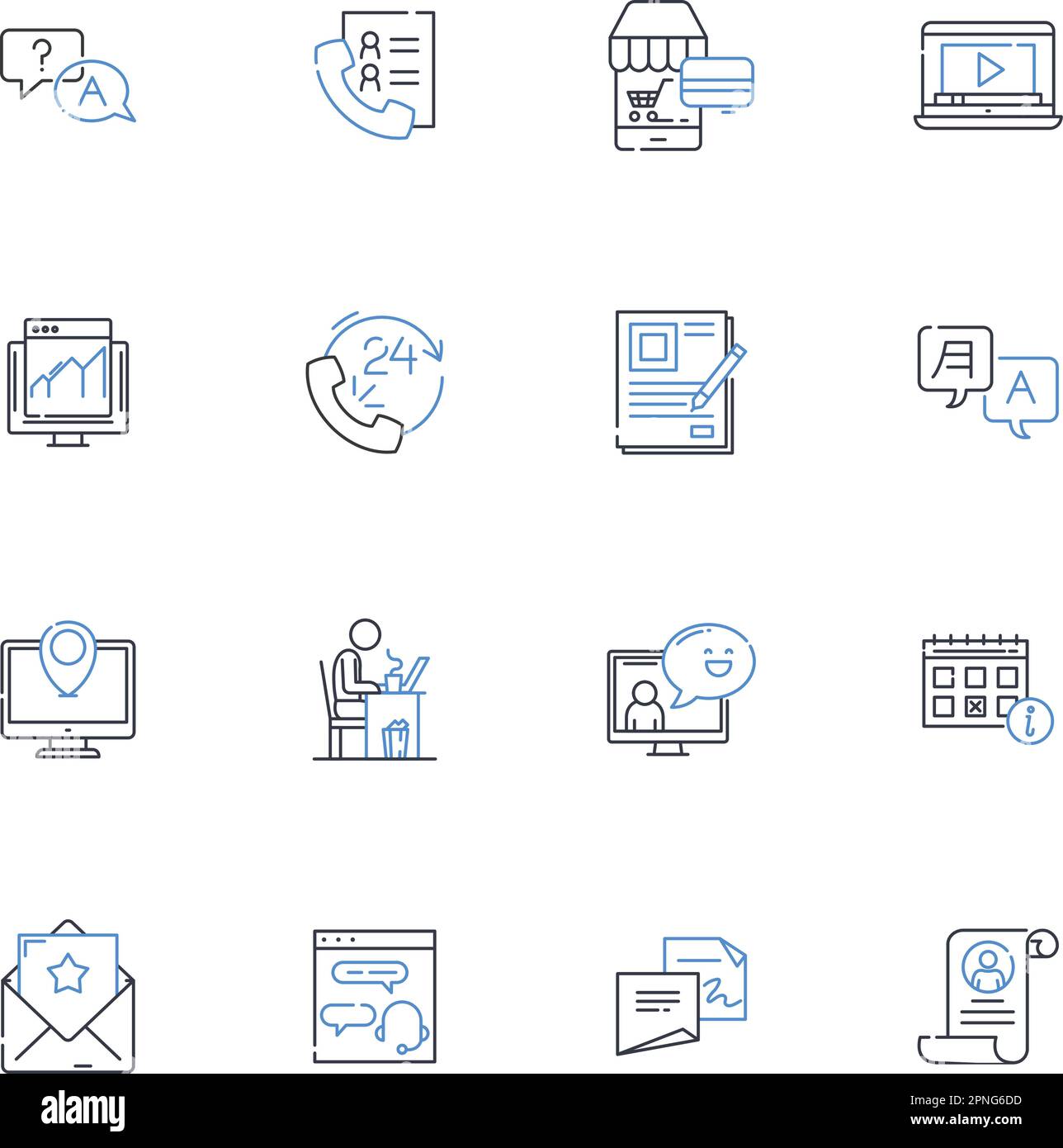 e-Commerce trends line icons collection. Personalization, Mobility ...
