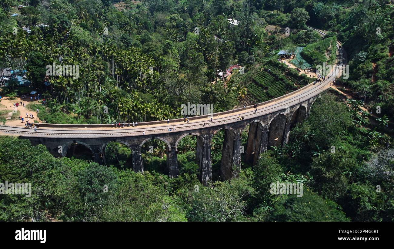 Aerial view of the Demodara nine-arch bridge Stock Photo - Alamy