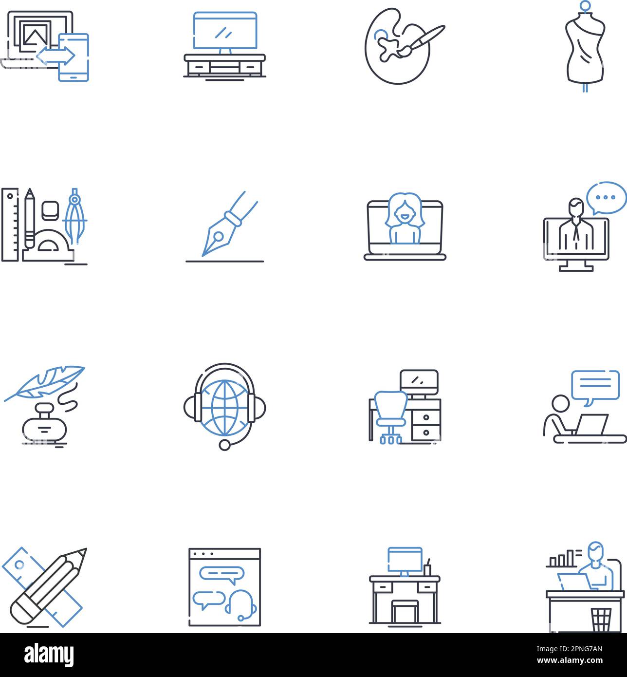 Contract worker line icons collection. Freelancer, Temp, Consultant ... Contract worker line icons collection. Freelancer, Temp, Consultant ...