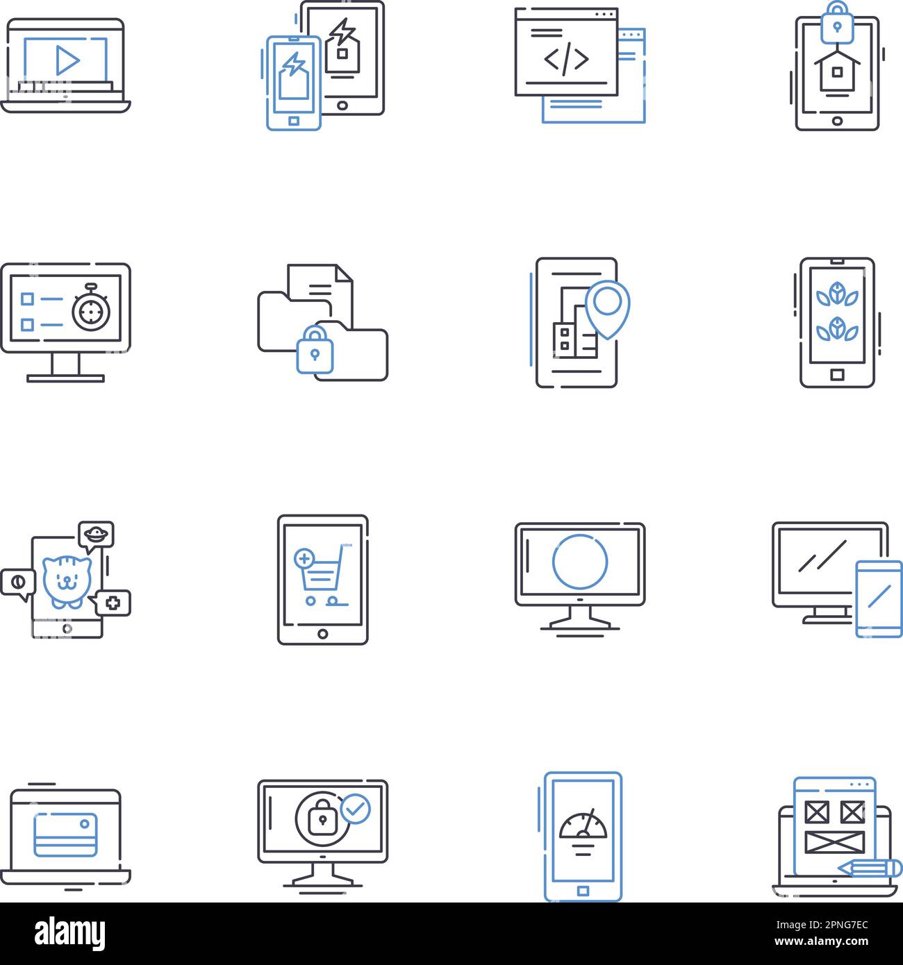 Smart line icons collection. Intelligent, Advanced, Clever, Innovative ...