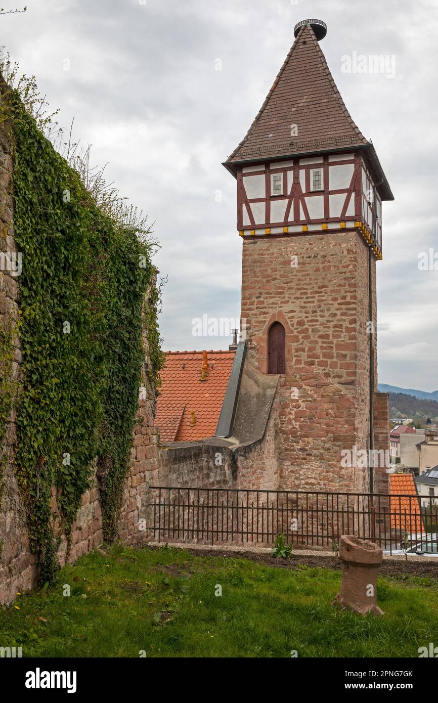 Stork tower, historic old town, Gernsbach, northern Black Forest, Baden ...
