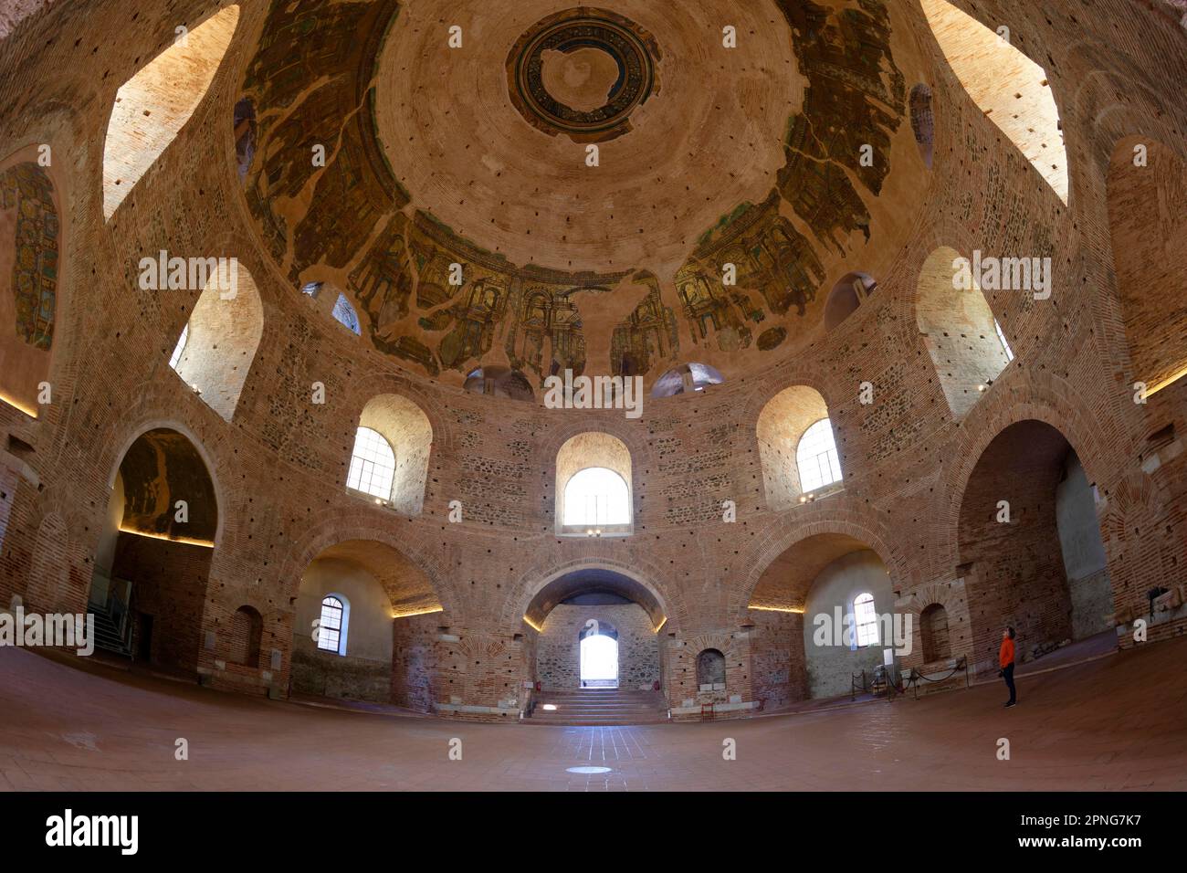 Rotunda of Galerius, Fisheye, interior view, Agios Pavlos, Thessaloniki, Greece Stock Photo - Alamy