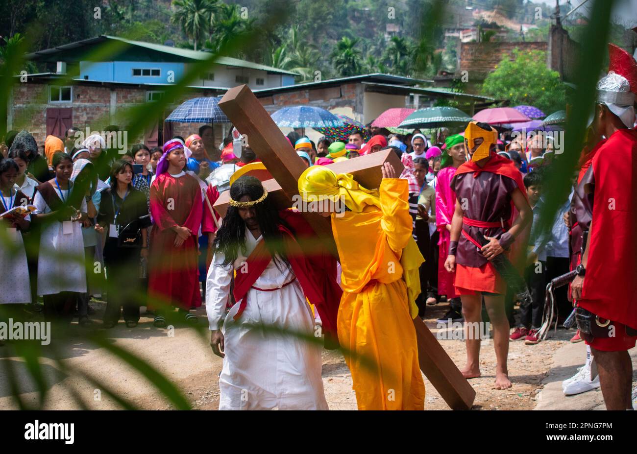 Christian devotees during the annual Good Friday procession to re-enact ...