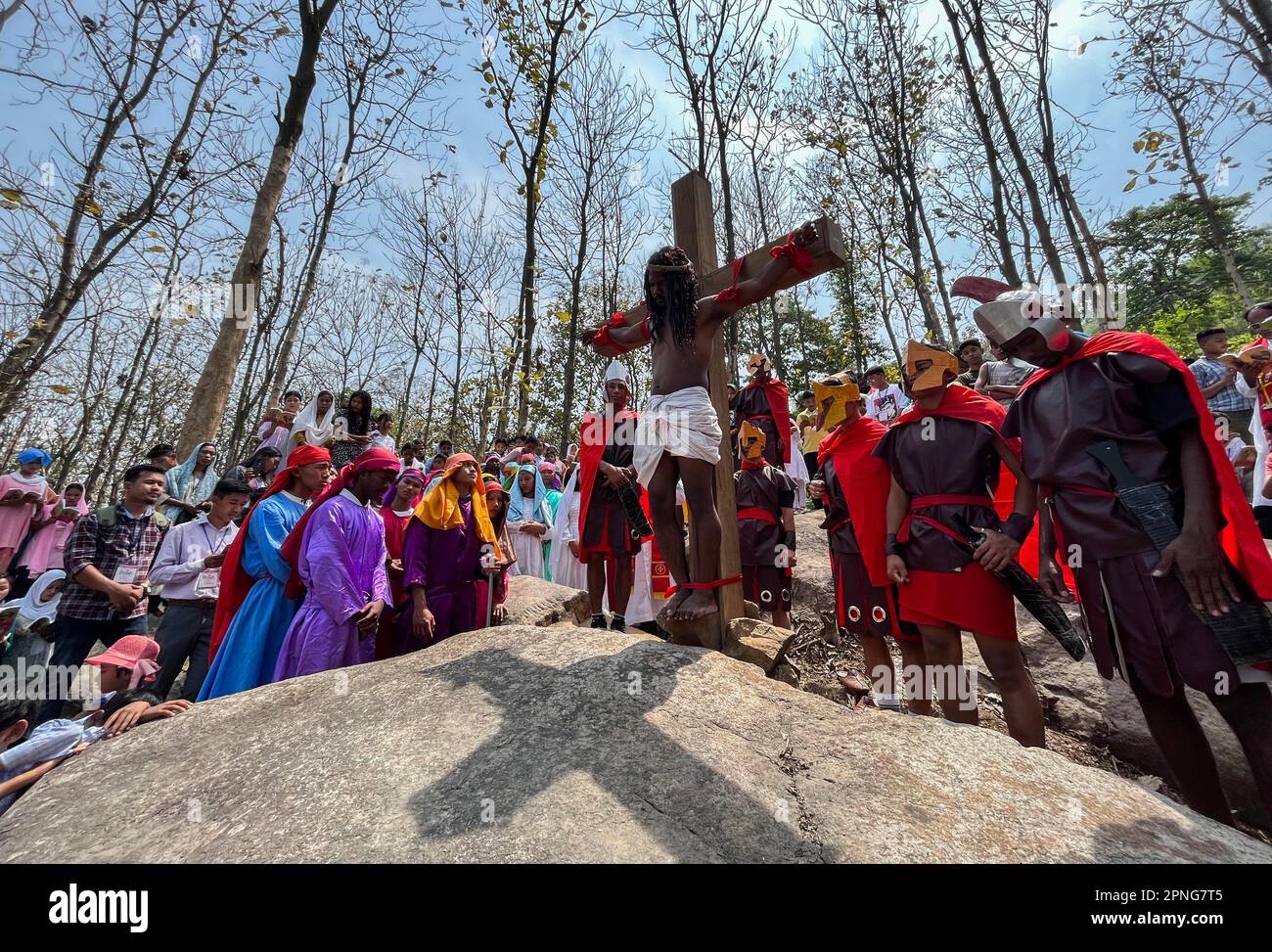 Christian devotees during the annual Good Friday procession to re-enact ...