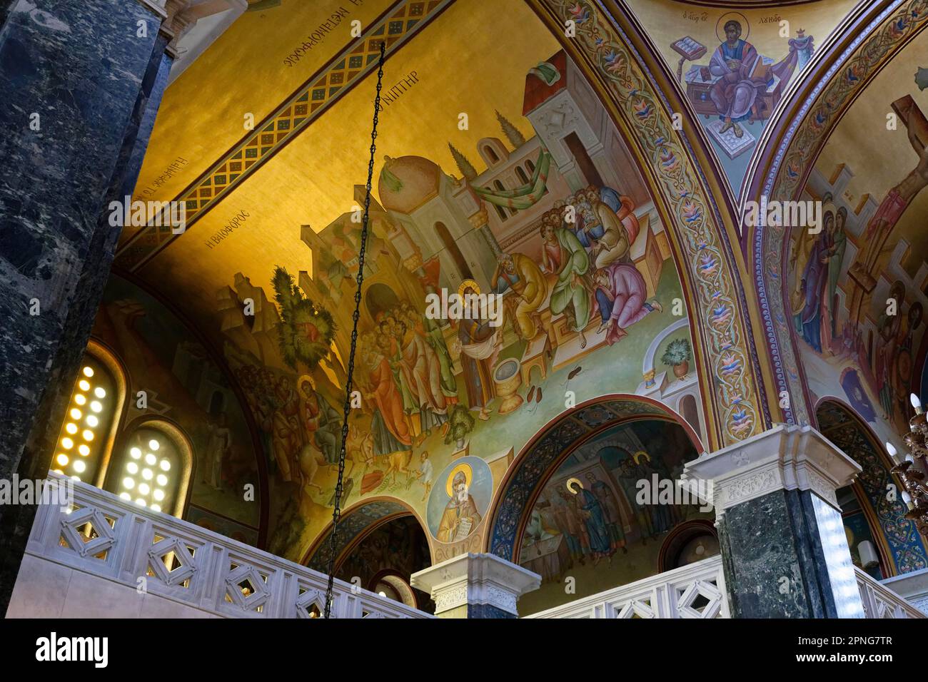 Ieros Naos Panagia Dexias Church, interior view, Agios Pavlos, Thessaloniki, Greece Stock Photo ...