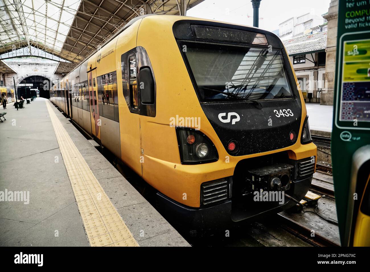 Trains, railway, railway in Porto Sao Bento station in Portugal in ...