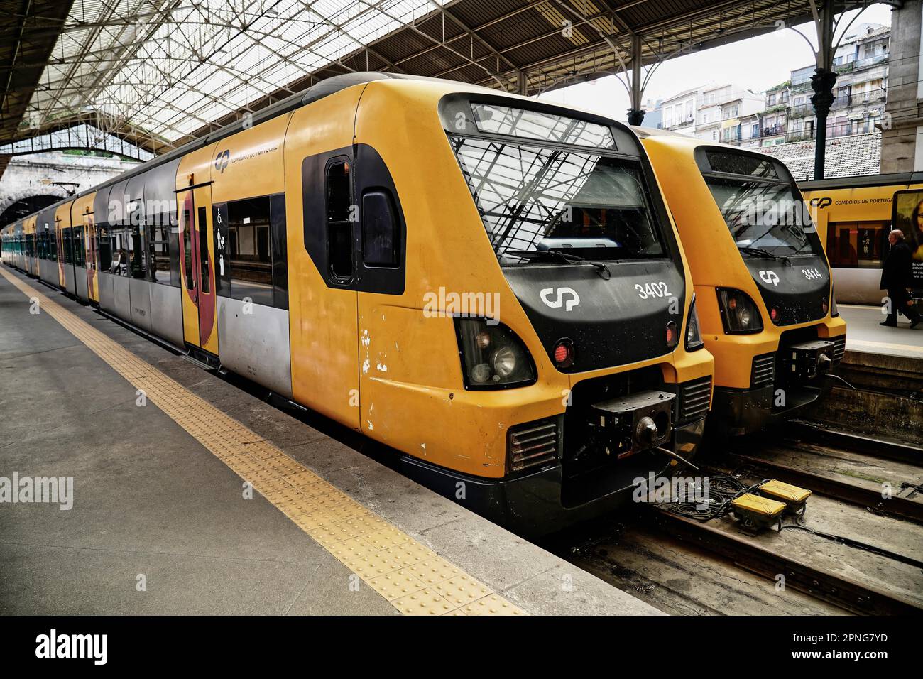 Trains, railway, railway in Porto Sao Bento station in Portugal in ...