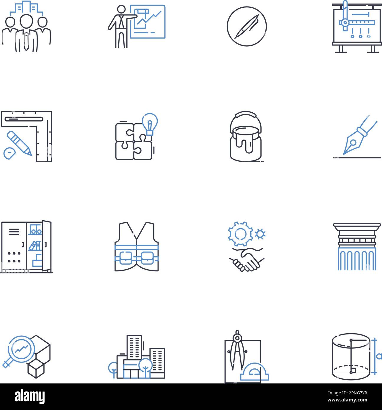 Prototyping line icons collection. Design, Innovation, Modeling, Experimentation, Mockup ...