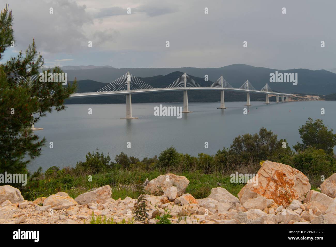 Pelješac Bridge in Komarna, Croatia Stock Photo - Alamy