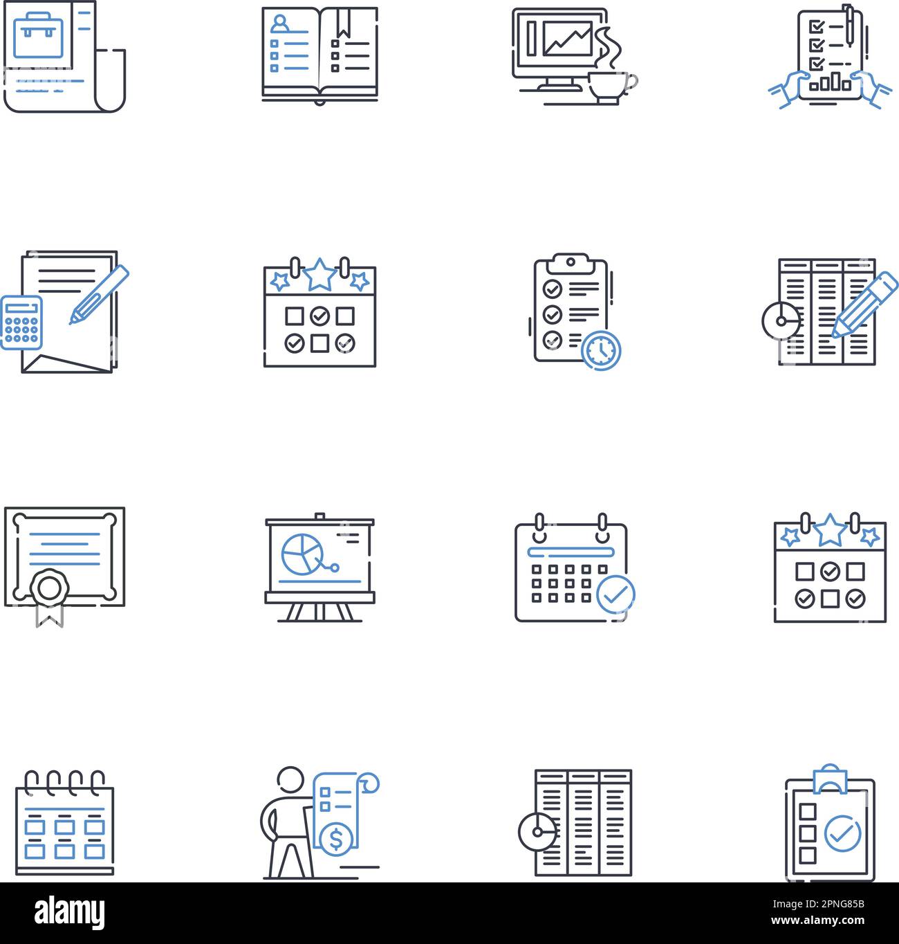 Travel plans - Itinerary line icons collection. Schedule, Agenda, Route, Destinations, Journey ...