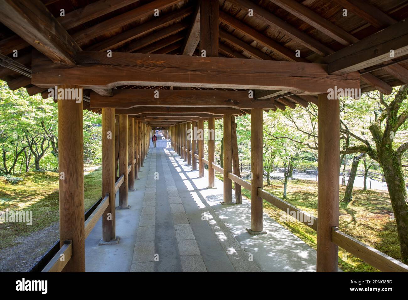 April 2023 Kyoto Japan, Tsutenkyo wooden bridge at Tofuku-ji temple in ...