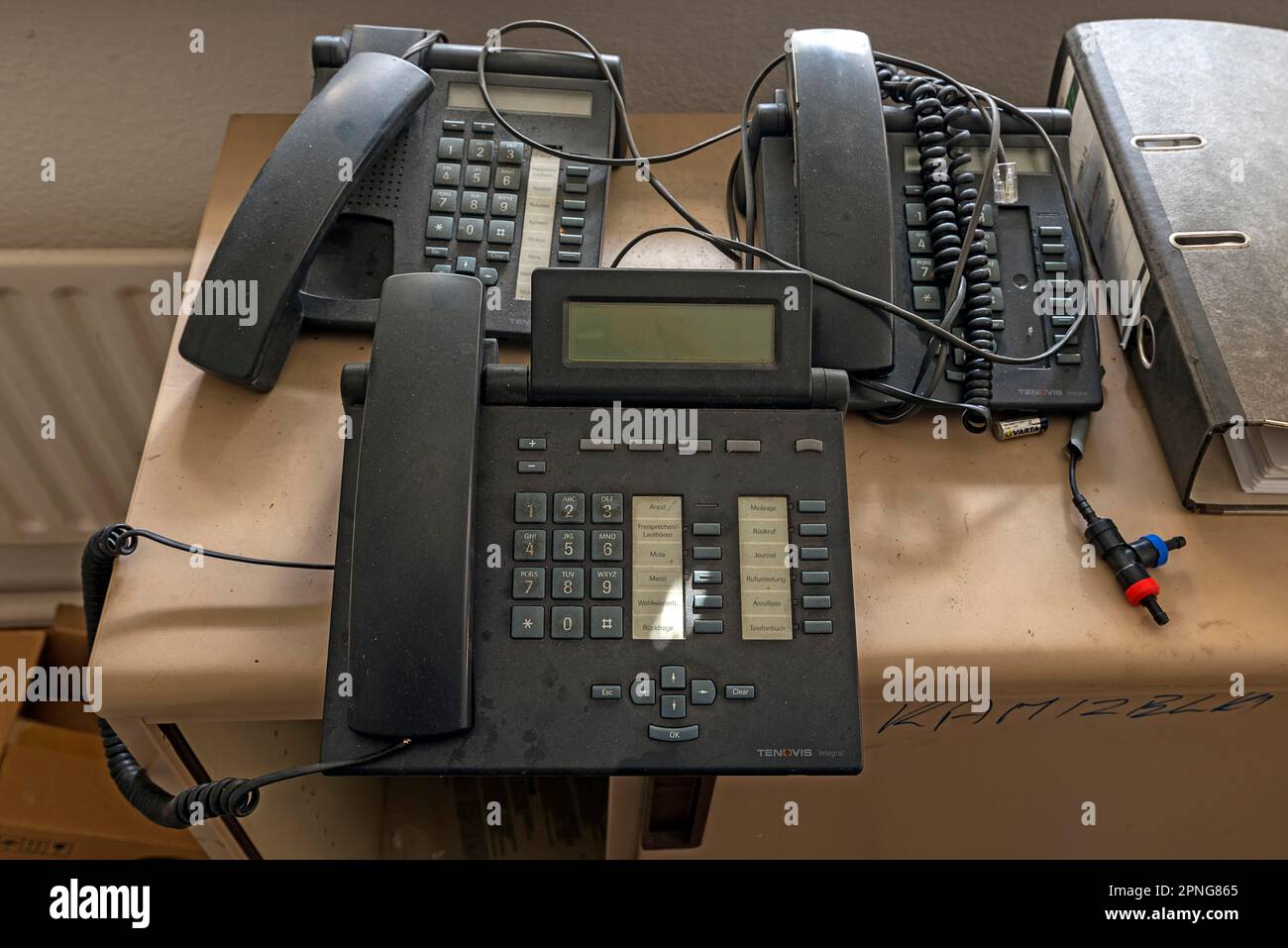 Phones left behind in an office of a former paper factory, Lost Place ...