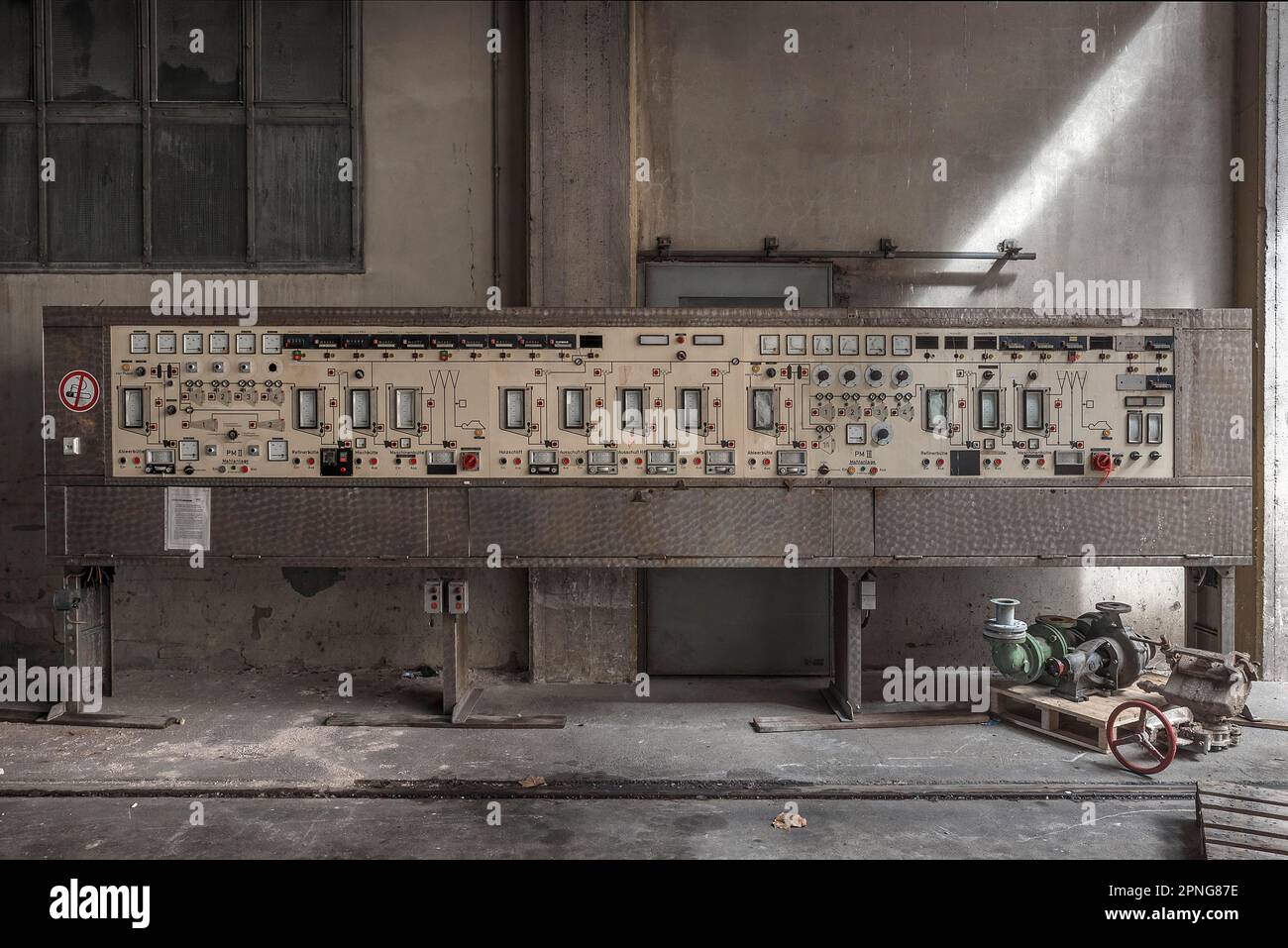 Switchgear in a former paper factory, Lost Place, Baden-Wuerttemberg ...