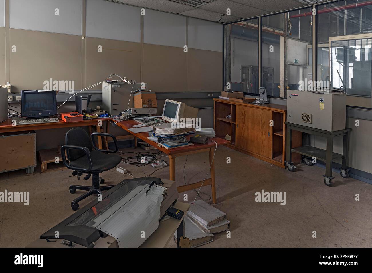 Abandoned office in a former paper factory, Lost Place, Baden ...