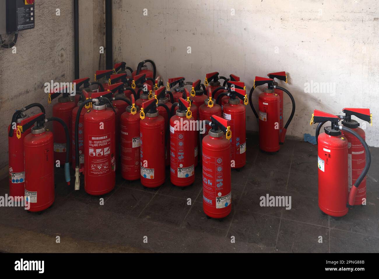 Discarded fire extinguishers in a former paper factory, Lost Place ...
