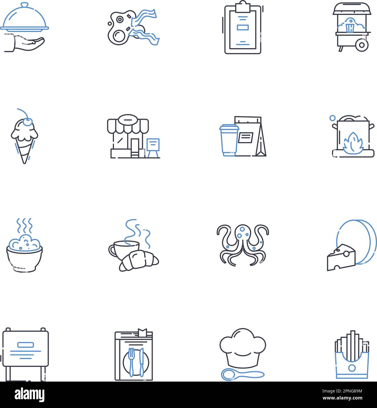 Digesting line icons collection. Absorption, Enzymes, Metabolism ...