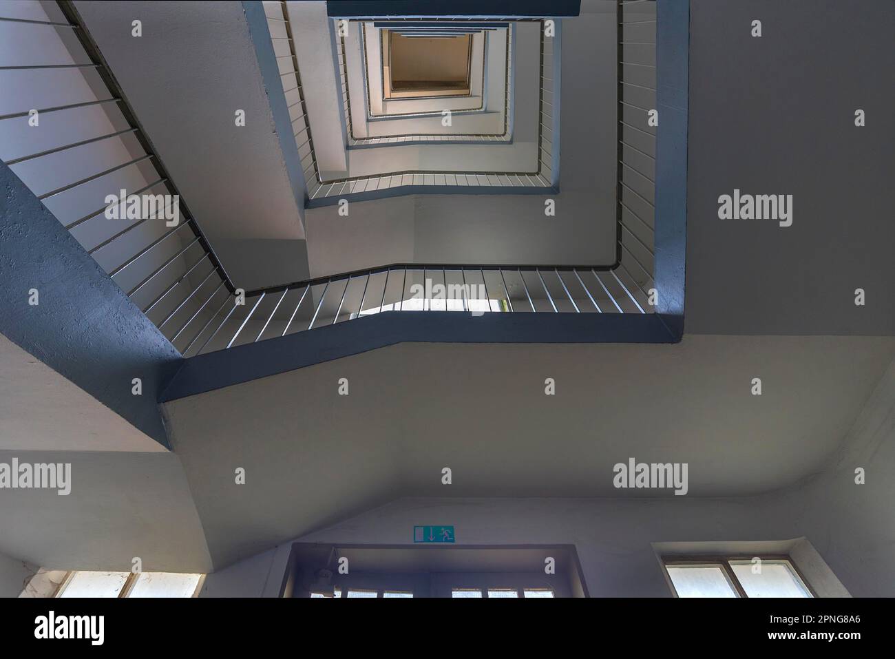 Staircase in Art Deco style around 1920 in a former paper factory, Lost ...