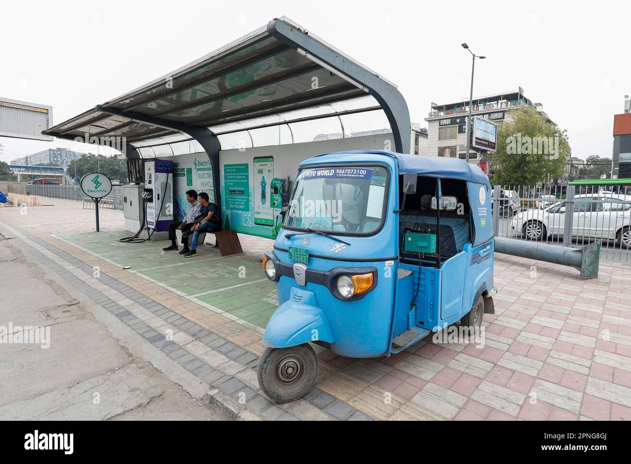 Charging station for electric cars in South Extension II, Delhi, India ...