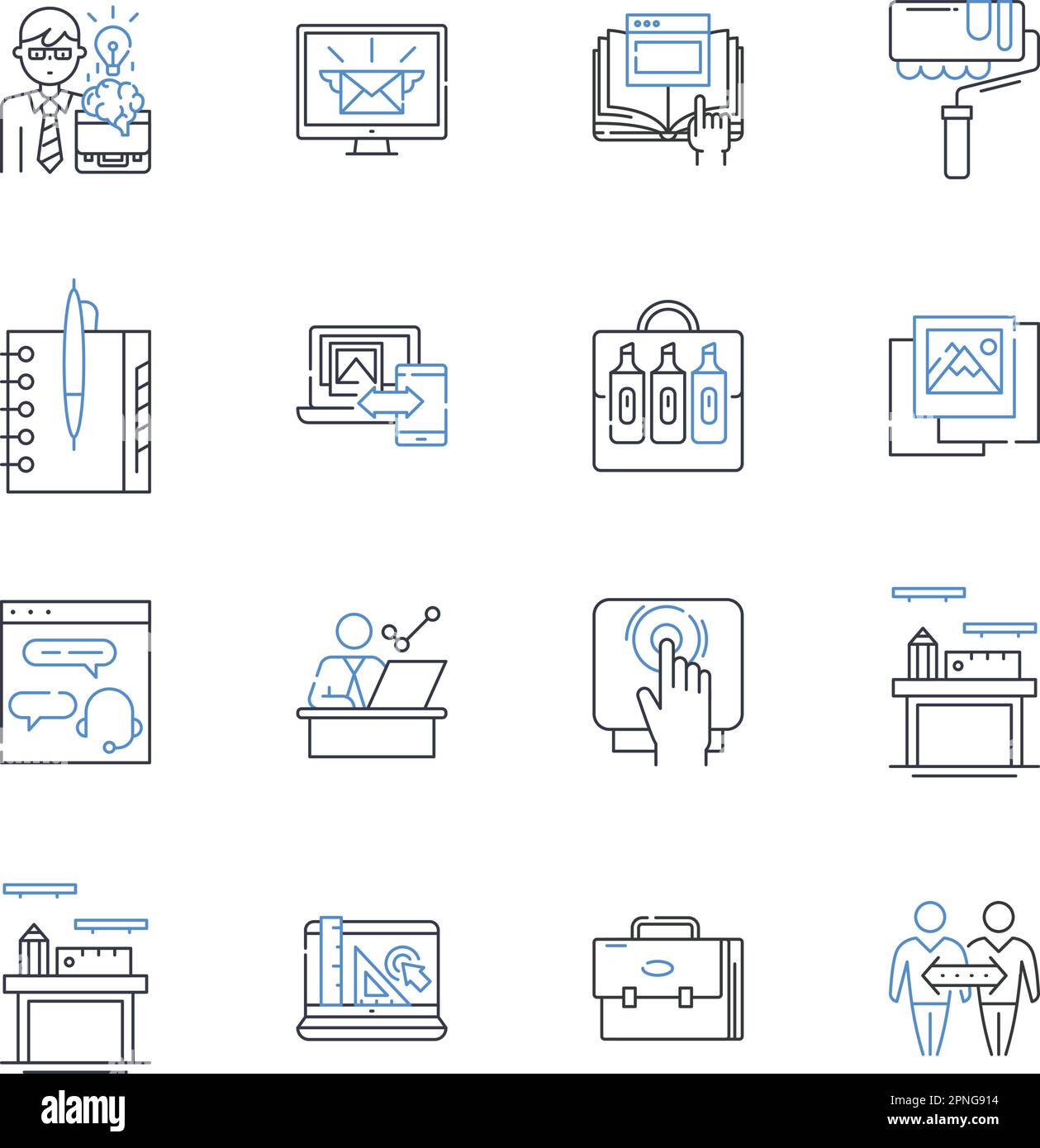 Operational Outline Line Icons Collection Efficiency Performance Organization Procedures