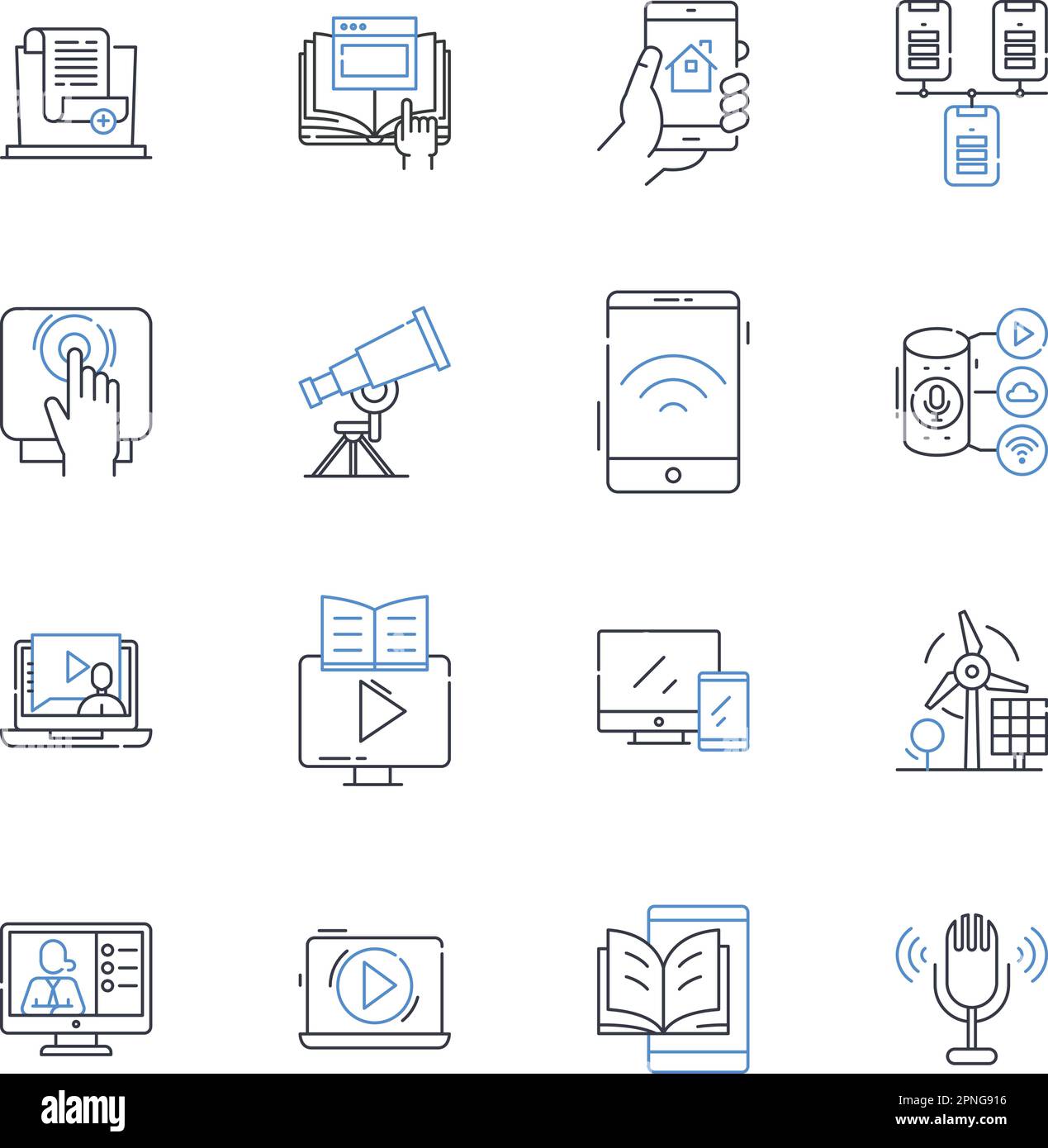 Ai Powered Chat Line Icons Collection Conversational Intelligent Responsive Advanced