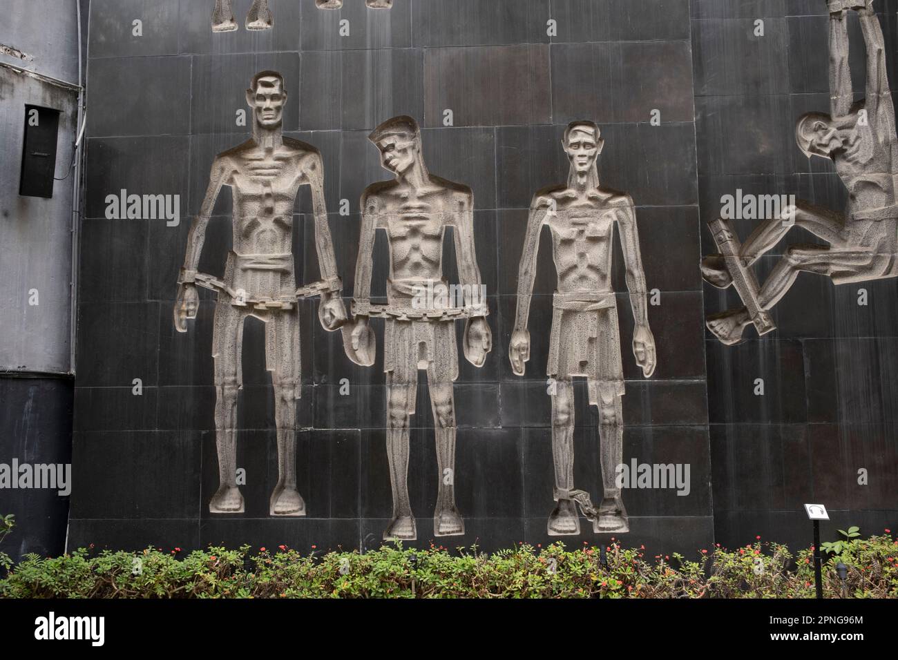 Vietnam: Memorial mural in Hoa Lo Prison Museum, Hanoi. The French ...