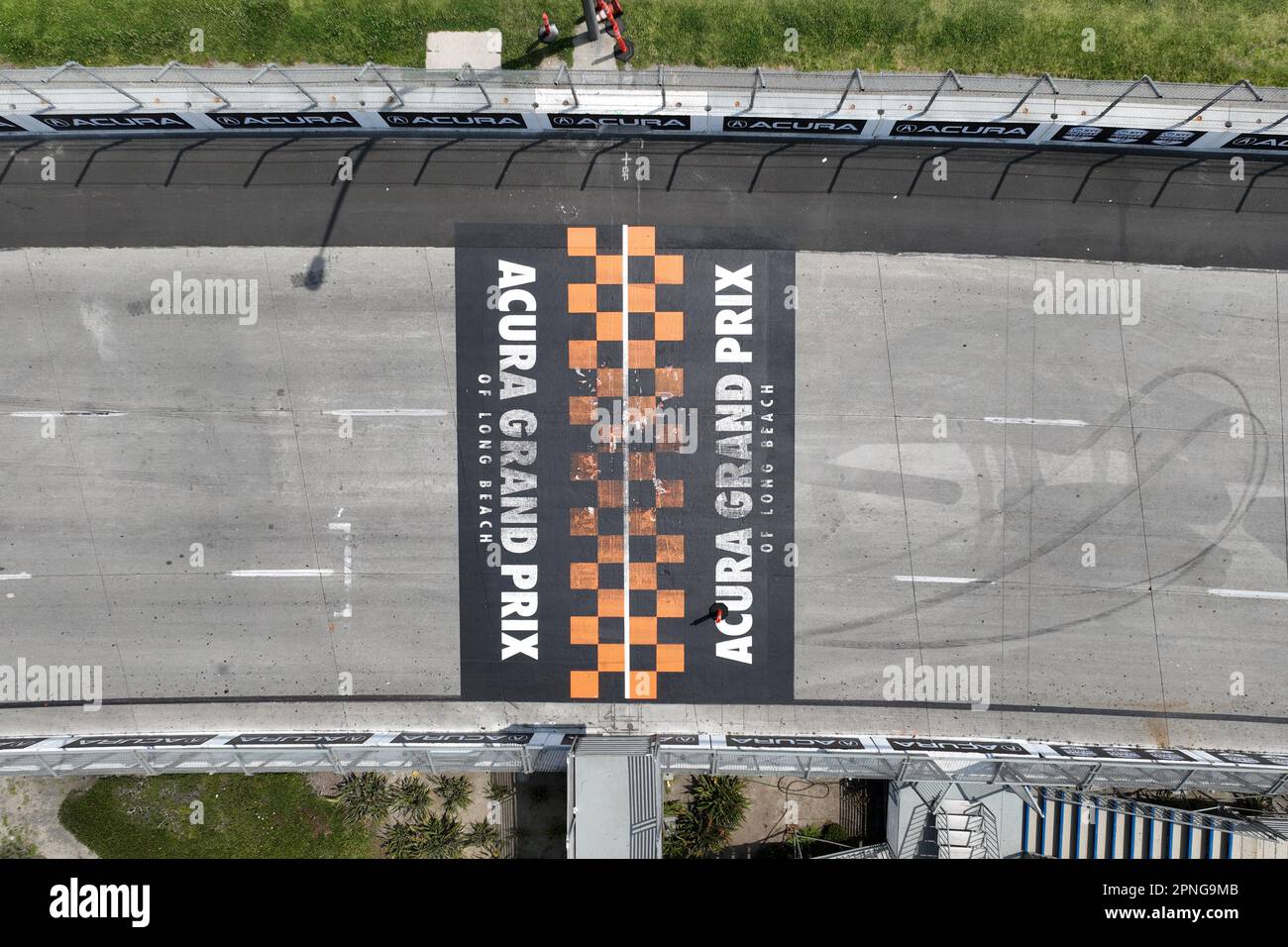 The finish line of the Acura Long Beach Grand Prix, Monday, April 17 ...