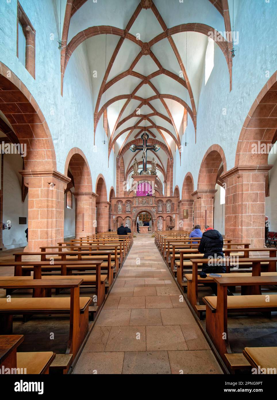 Romanesque Basilica of the Holy Cross with the rood screen, Wechselburg ...