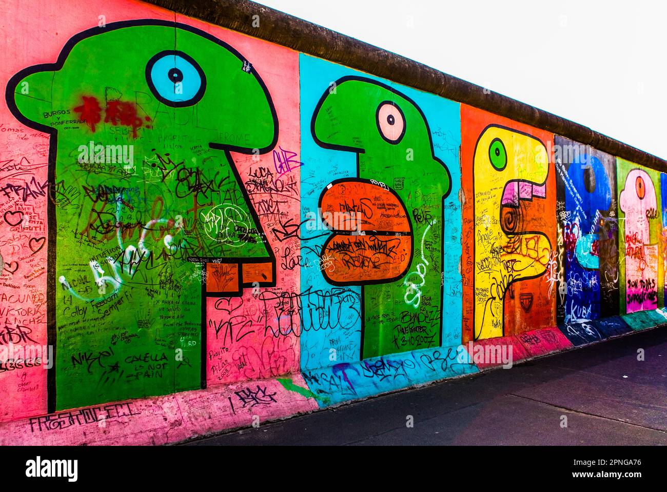 Painting by Thierry Noir, France, East Side Gallery, Berlin Wall Stock ...