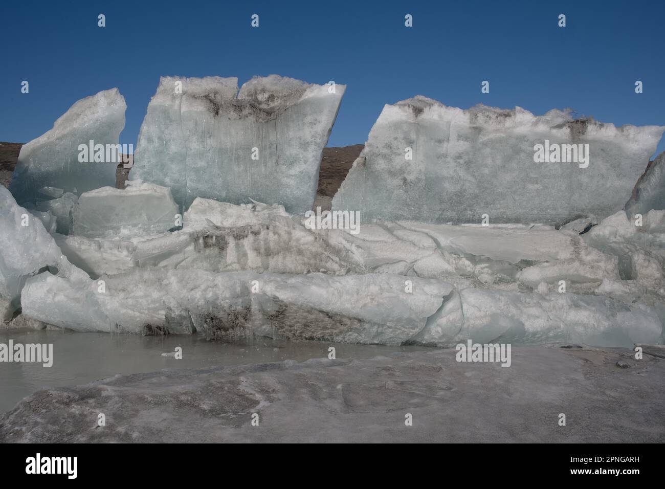 Ice on the Russell Glacier near Kangerlussuaq, Greenland, Denmark ...