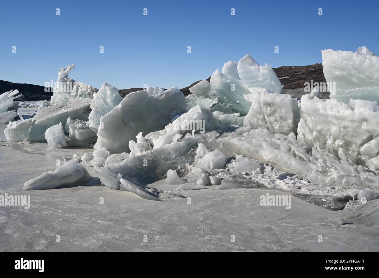 Ice on the Russell Glacier near Kangerlussuaq, Greenland, Denmark ...