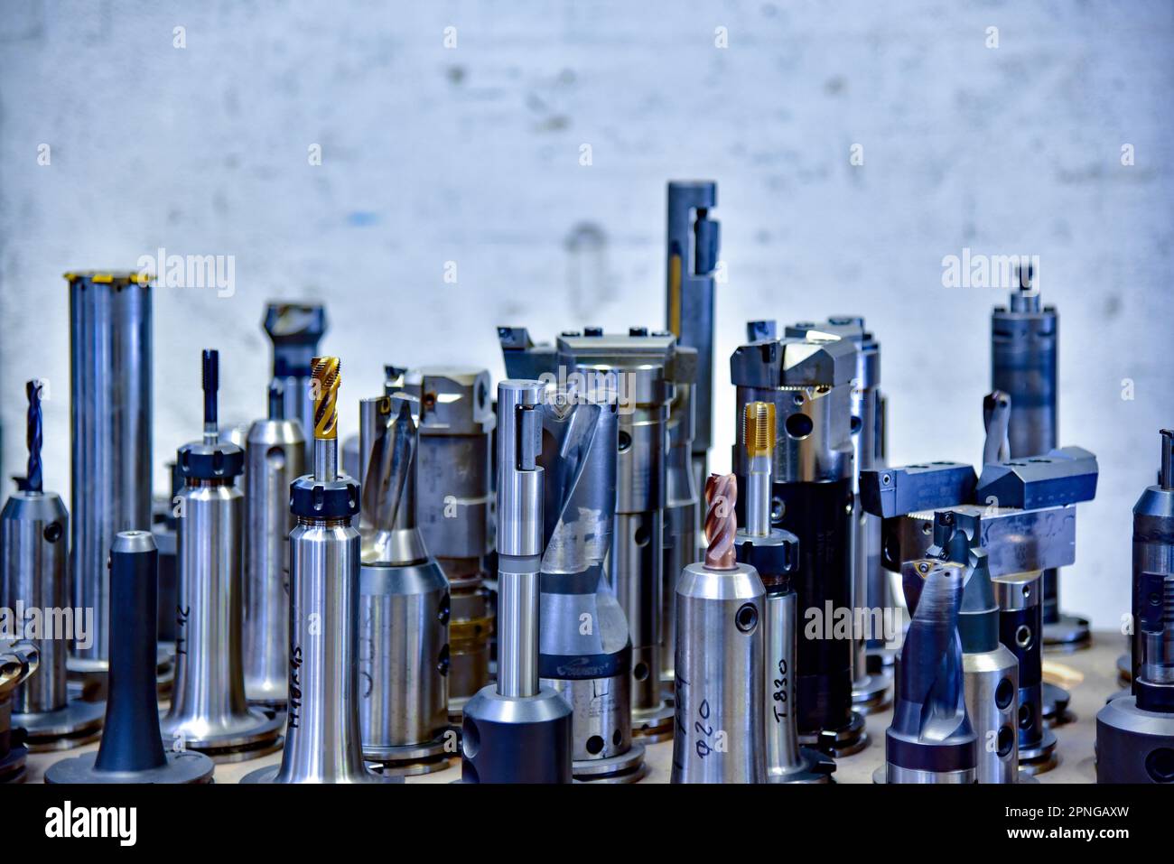 Selection of different milling heads for metal processing, CAD ...