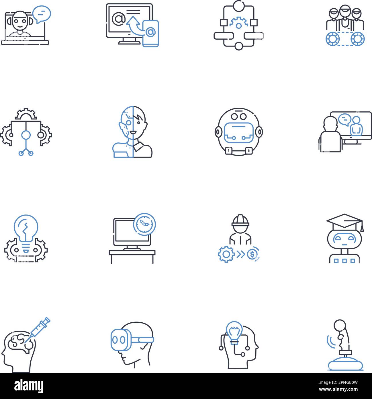 Web Development Line Icons Collection Html Css Javascript Frameworks Responsive Backend