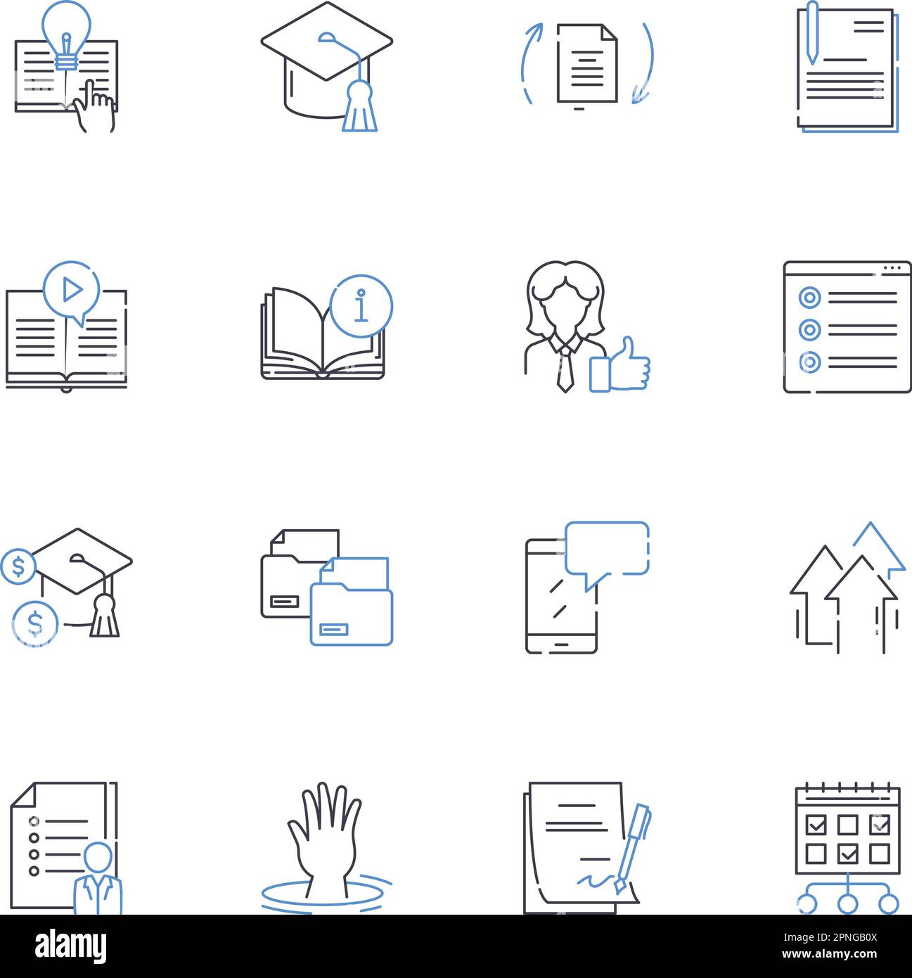 Remote instruction line icons collection. Virtual, Online, Distance, E-learning, Zoom, Webinar ...