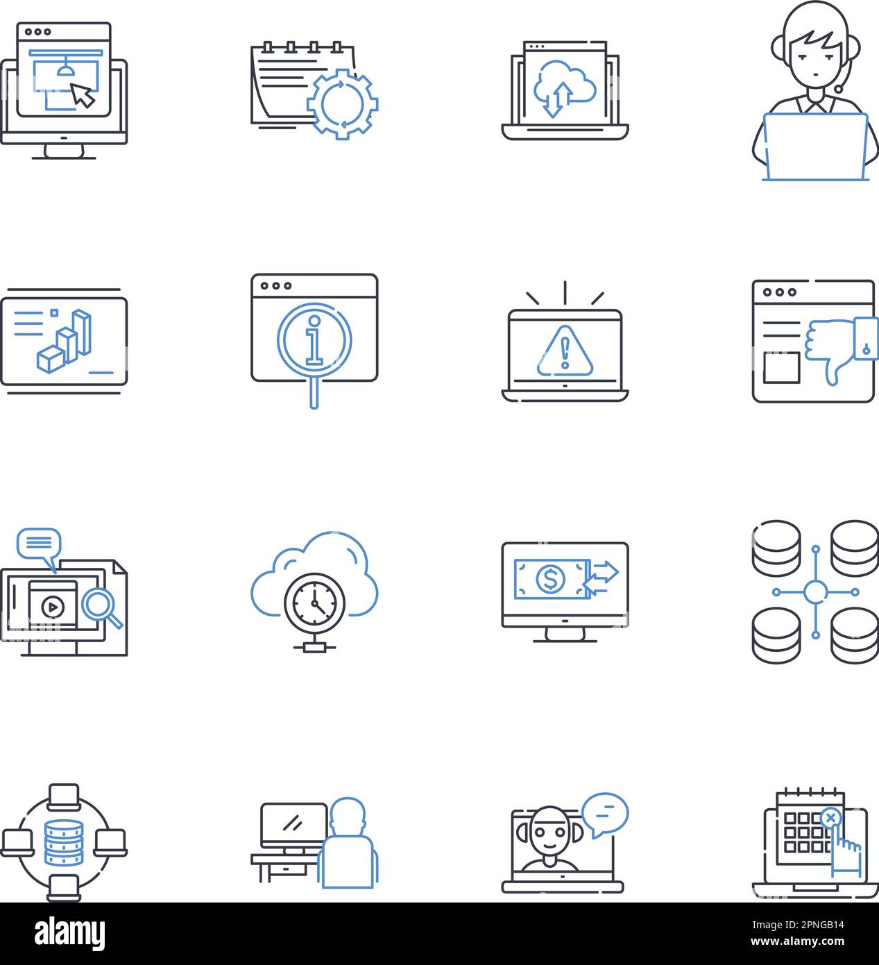 Web Security Line Icons Collection Encryption Firewall Malware Phishing Passwords