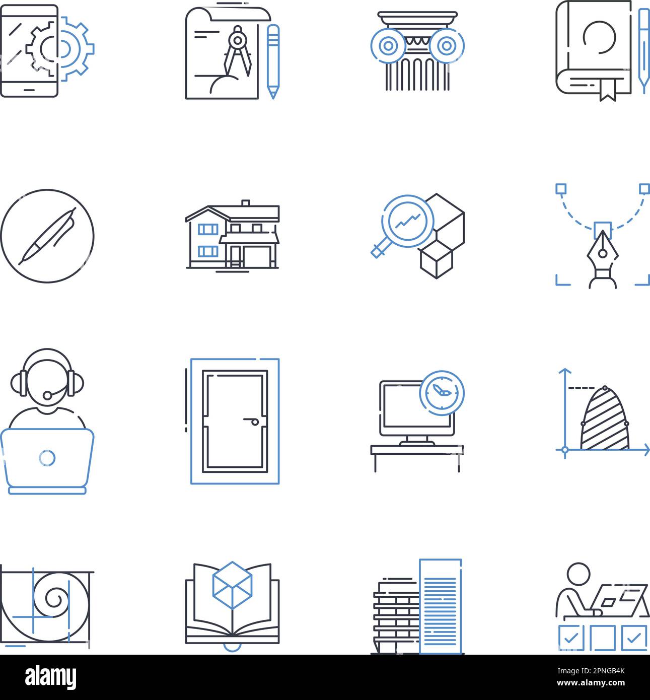 Marketing advertising line icons collection. Promotion, Branding ...