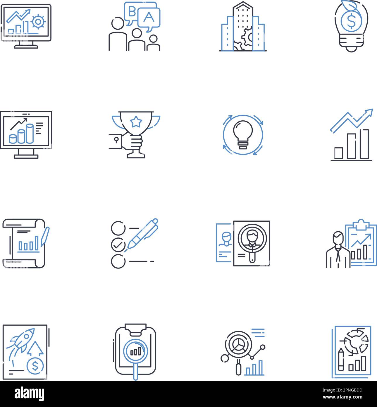 Furtherance line icons collection. Progression, Development ...