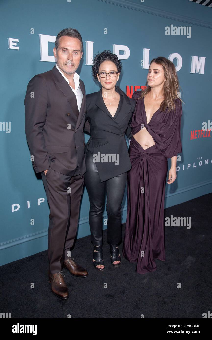 New York, United States. 18th Apr, 2023. Rufus Sewell, Debora Cahn and ...