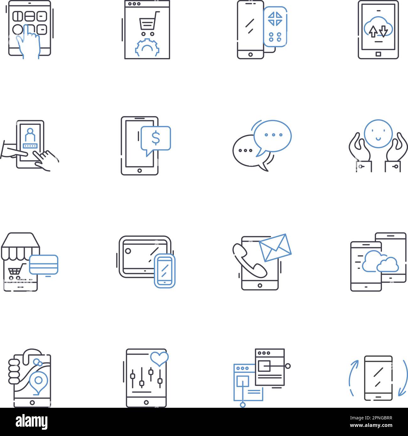 Information education line icons collection. Literacy, Technology ...