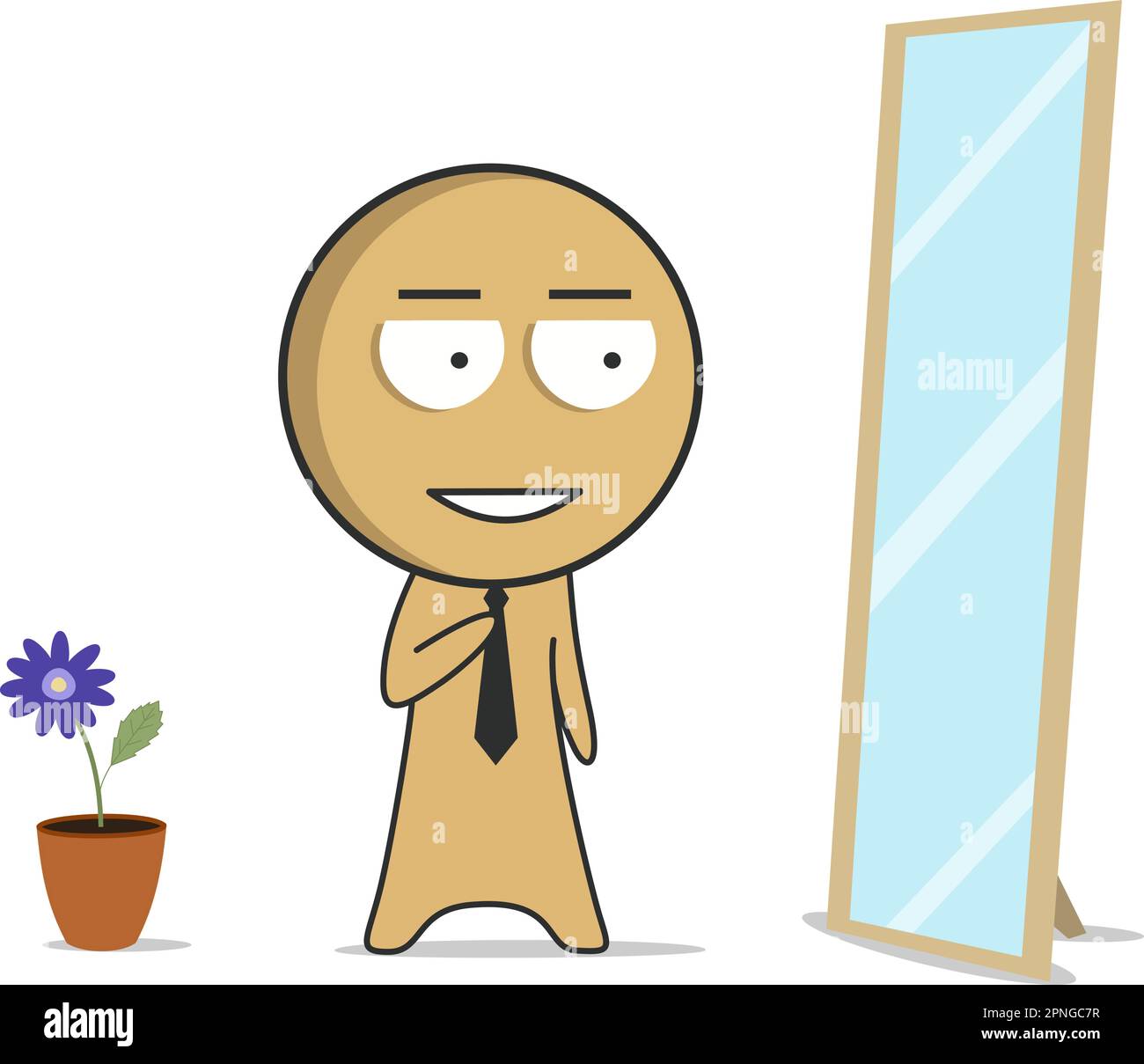 Man looking into mirror cartoon hi-res stock photography and images - Alamy