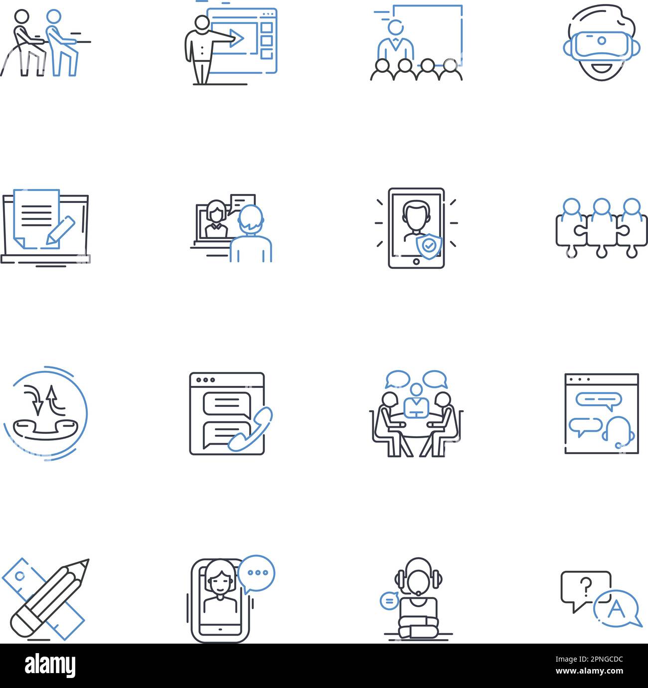 Sharing line icons collection. Collaboration, Connection, Communication ...