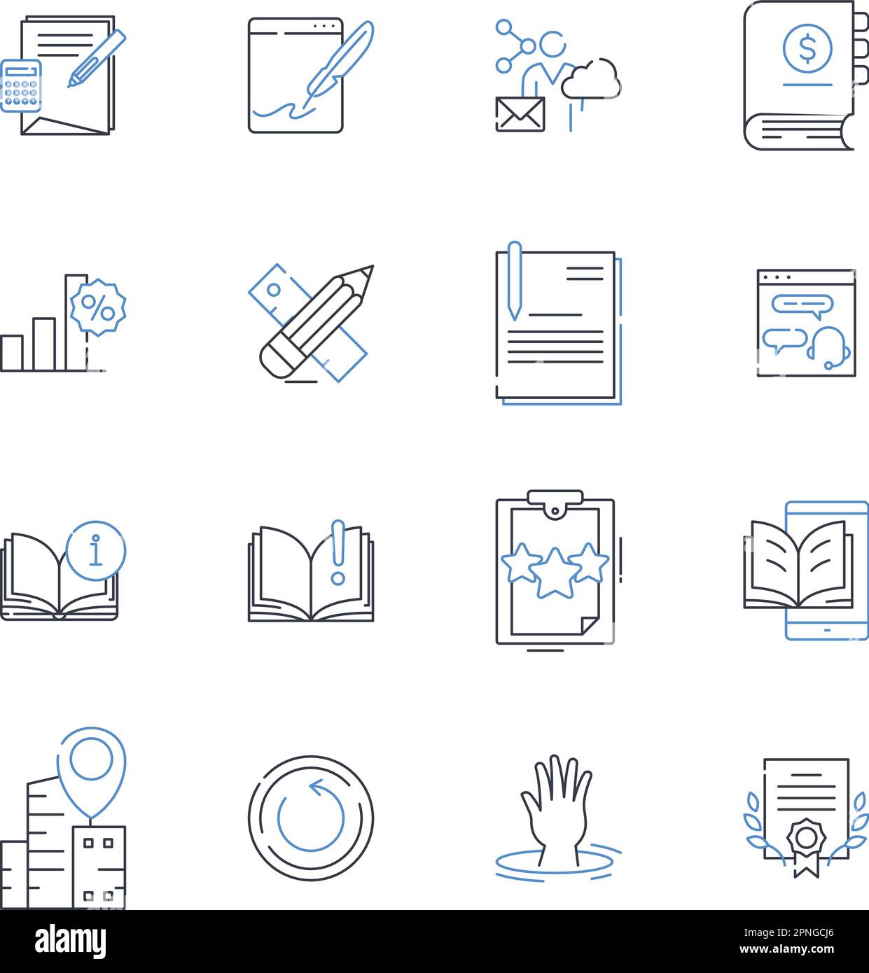 Educational apparatus line icons collection. Abacus, Board, Calculator ... Educational apparatus line icons collection. Abacus, Board, Calculator ...