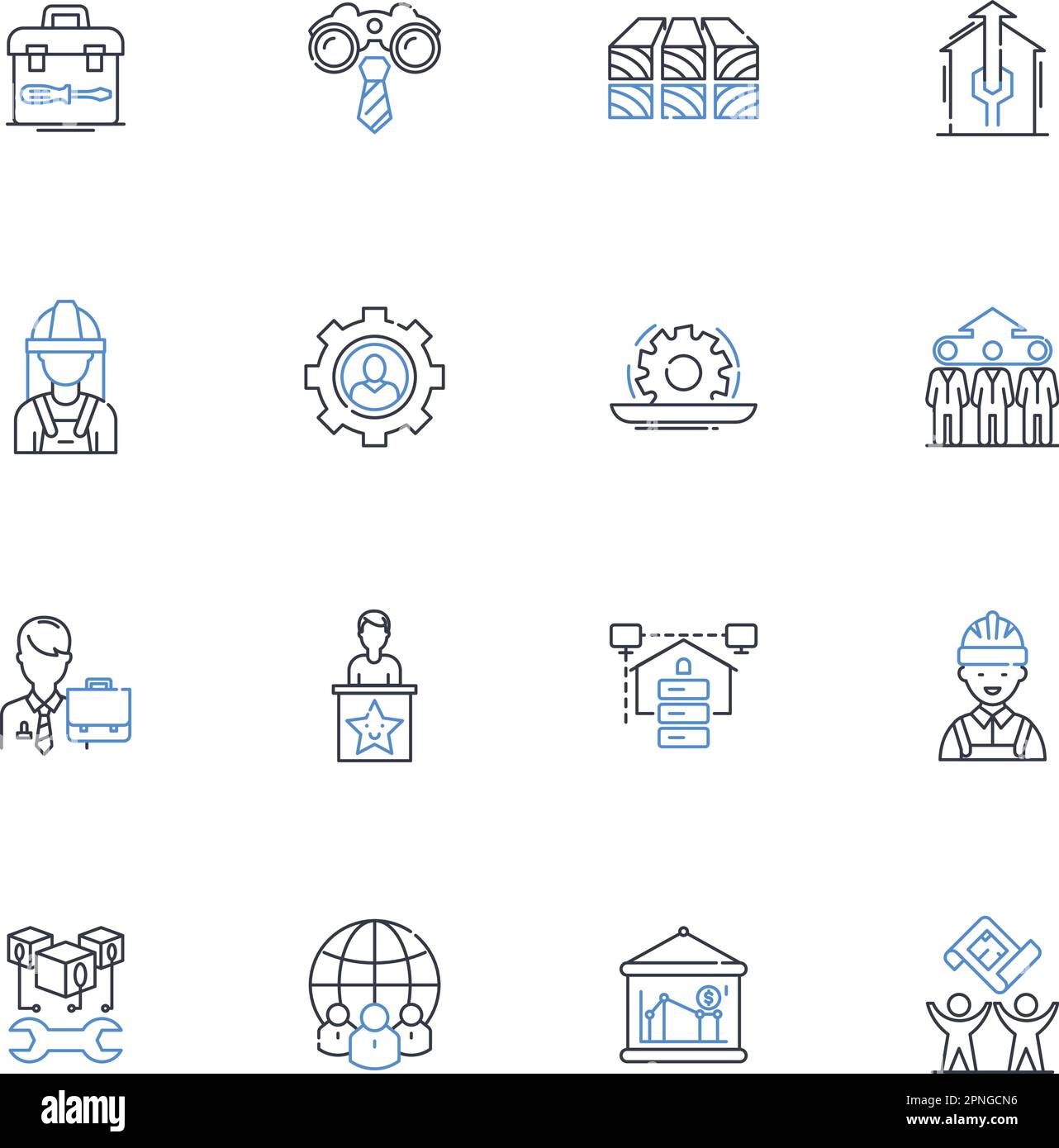 Production Center Line Icons Collection Manufacturing Assembly