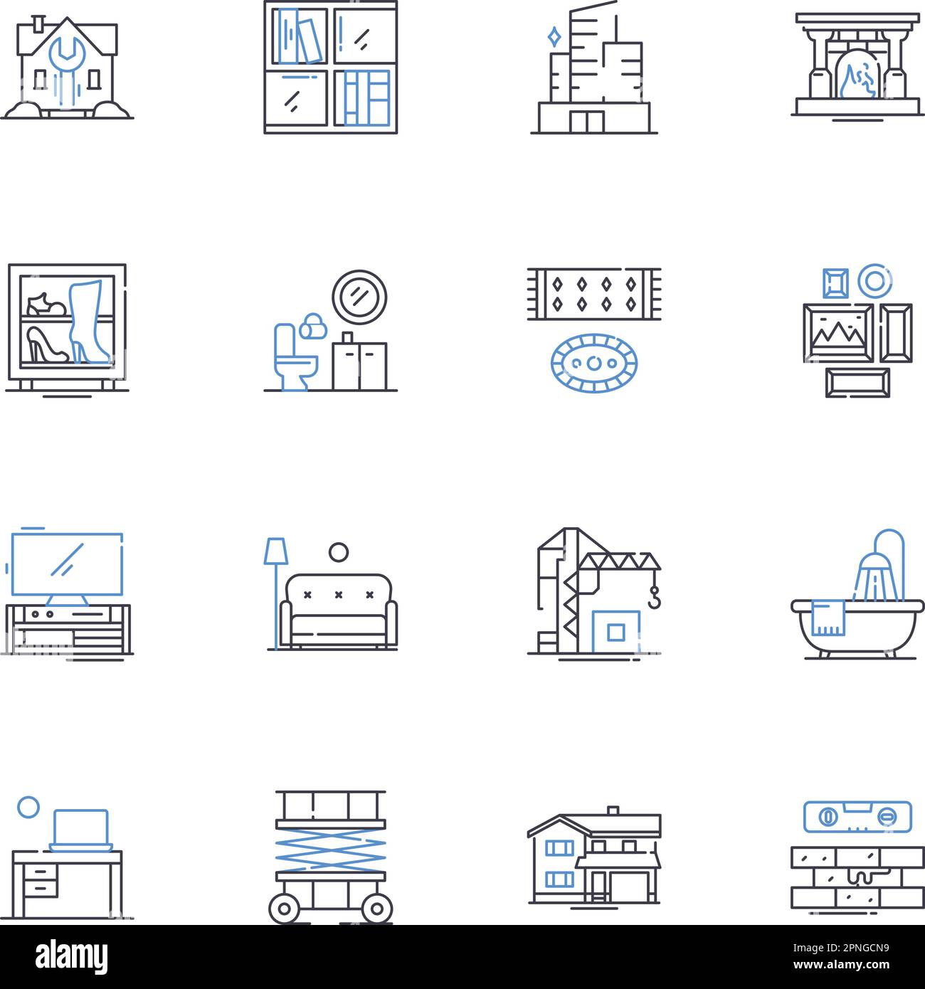 Room renovation line icons collection. Refurbishment, Makeover ...