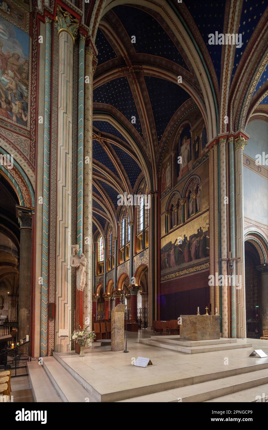 nave and transept, The Church of Saint-Germain-des-Prés, Paris, France ...