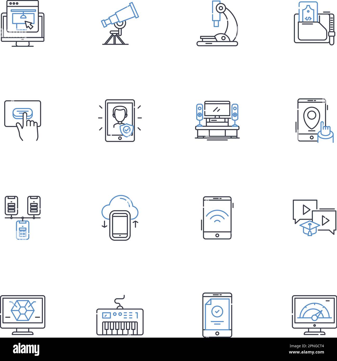 Systems Line Icons Collection Integration Efficiency Functionality Optimization Automation