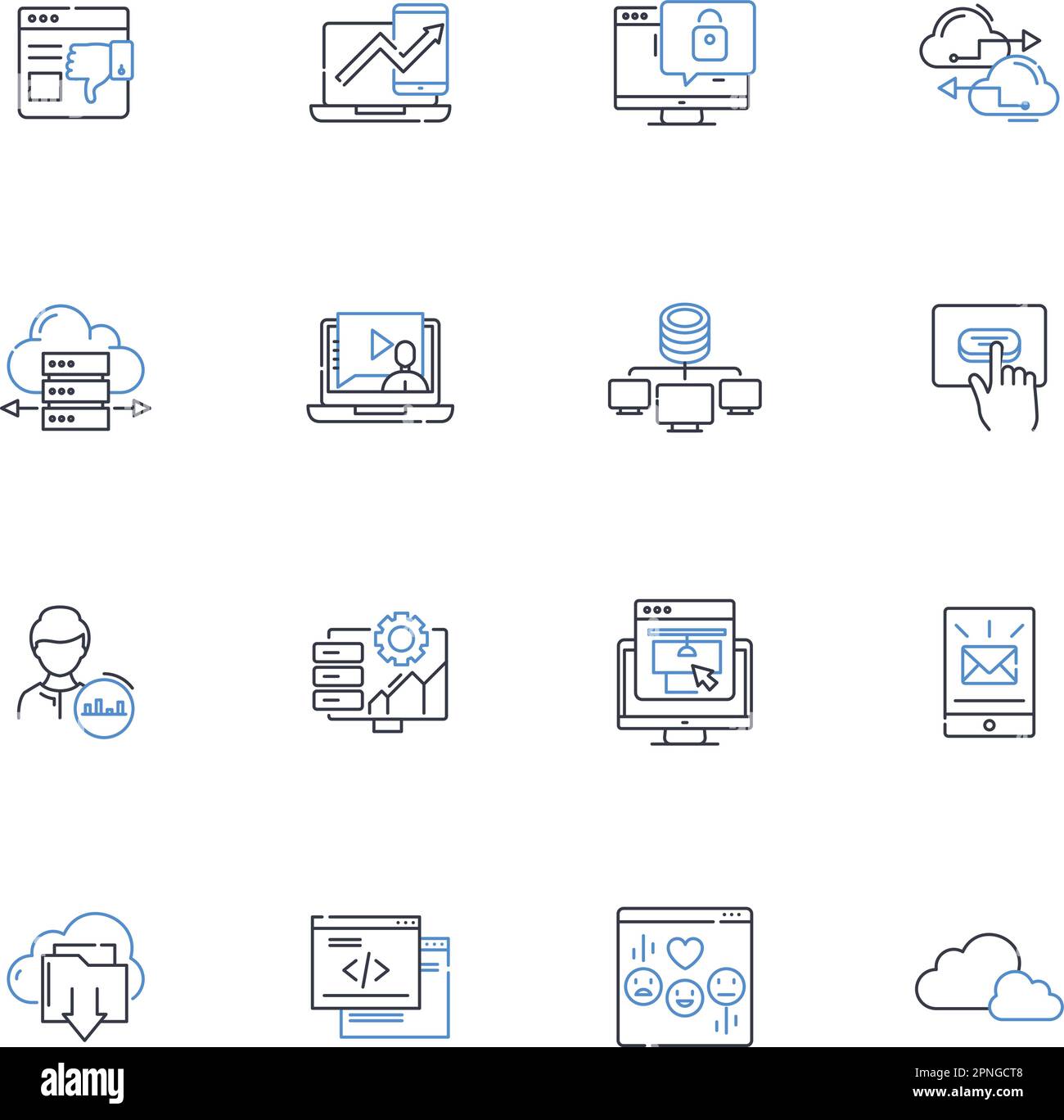 Application Based Line Icons Collection Innovative Convenient User