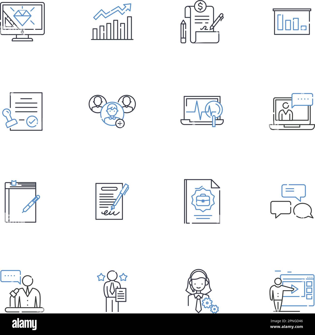 Promotional campaigns line icons collection. Advertising, Branding ...