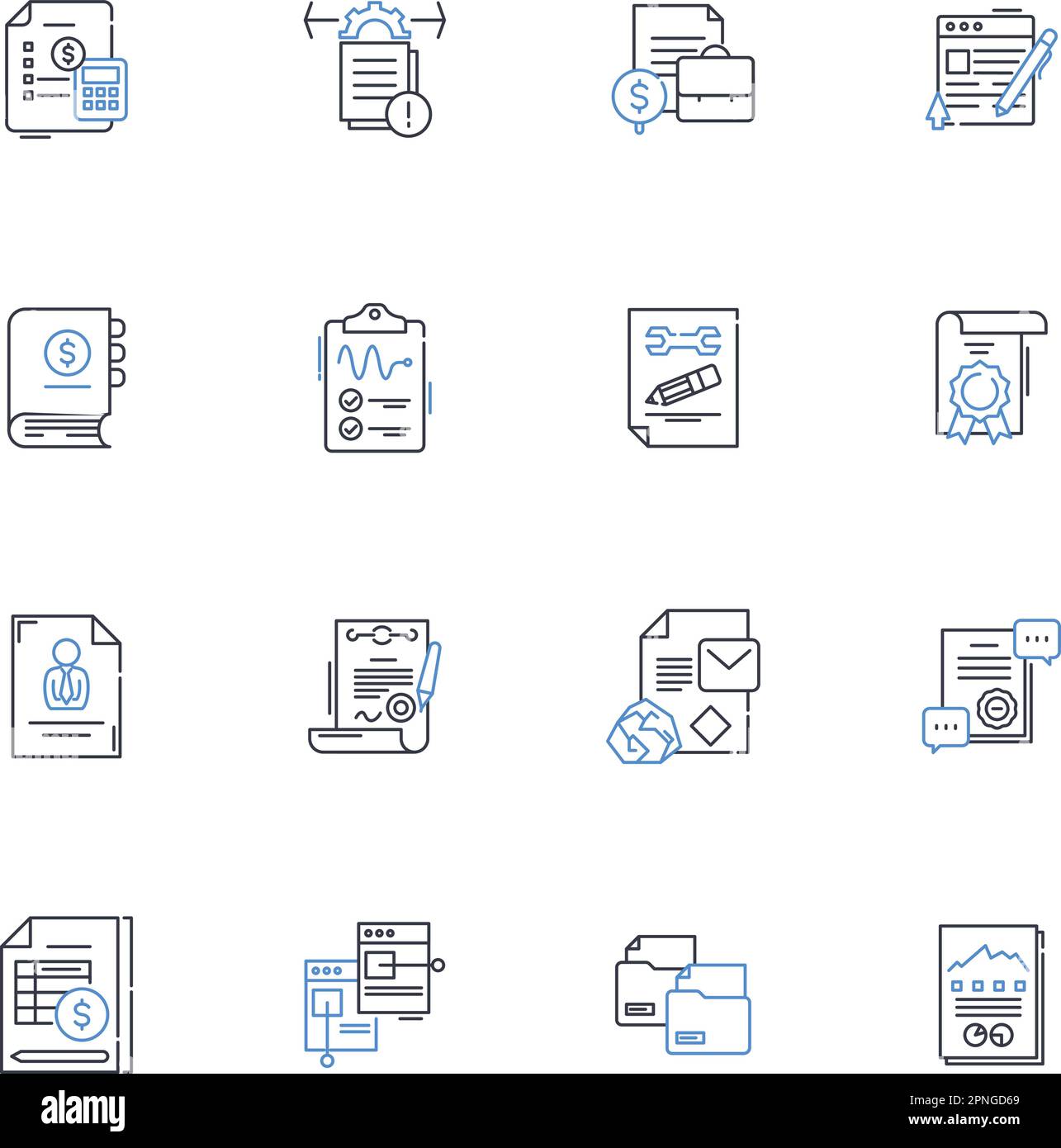 Notices line icons collection. Alerts, Announcements, Bulletins ...